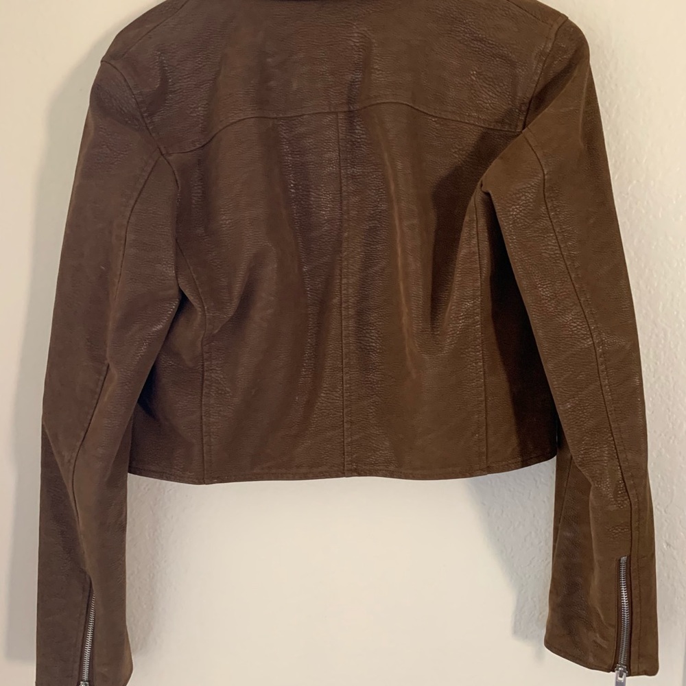 Urban Outfitters Brown Suede-Like Cropped Jacket - Gem